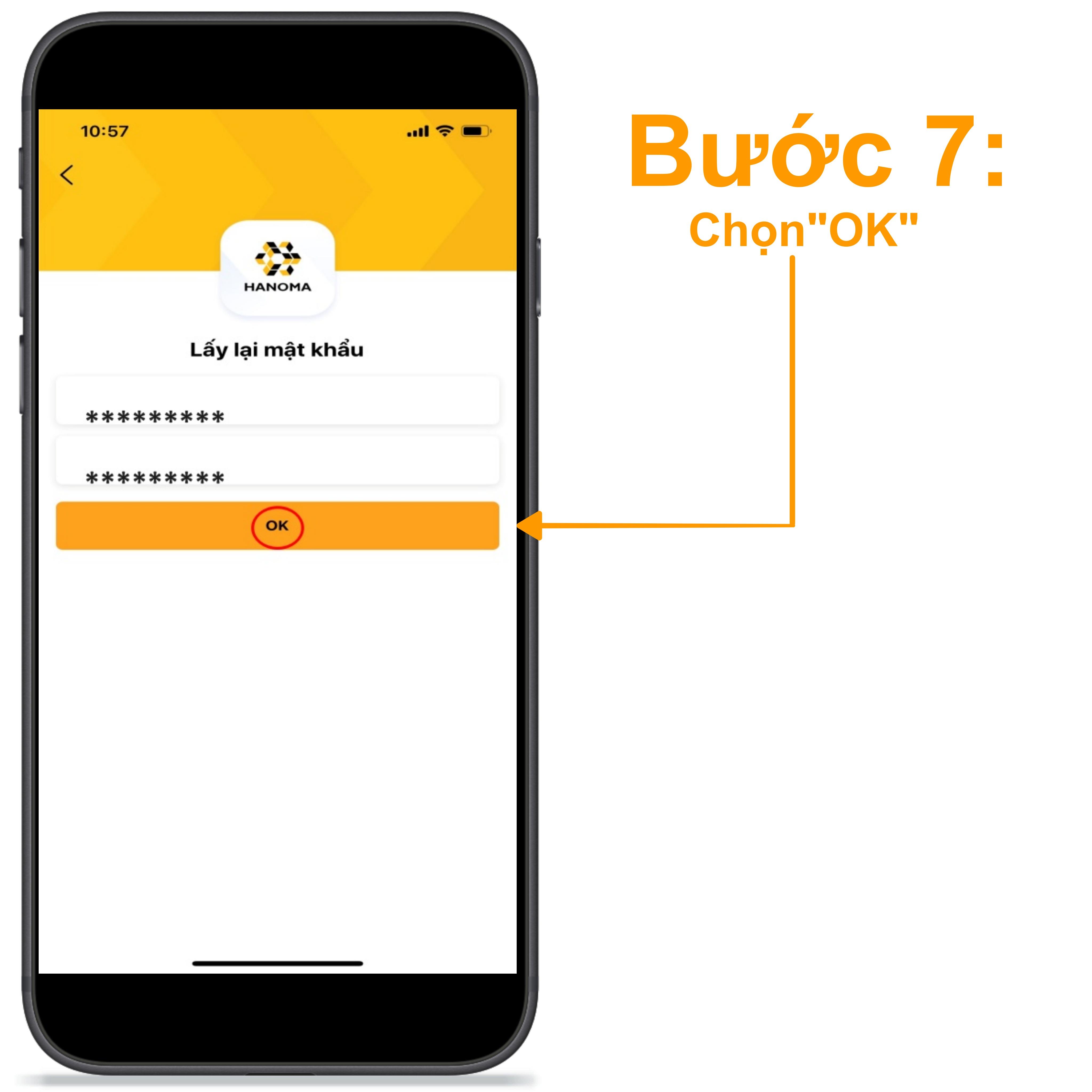 HƯỚNG DẪN LẤY LẠI MẬT KHẨU TRÊN APP HANOMA